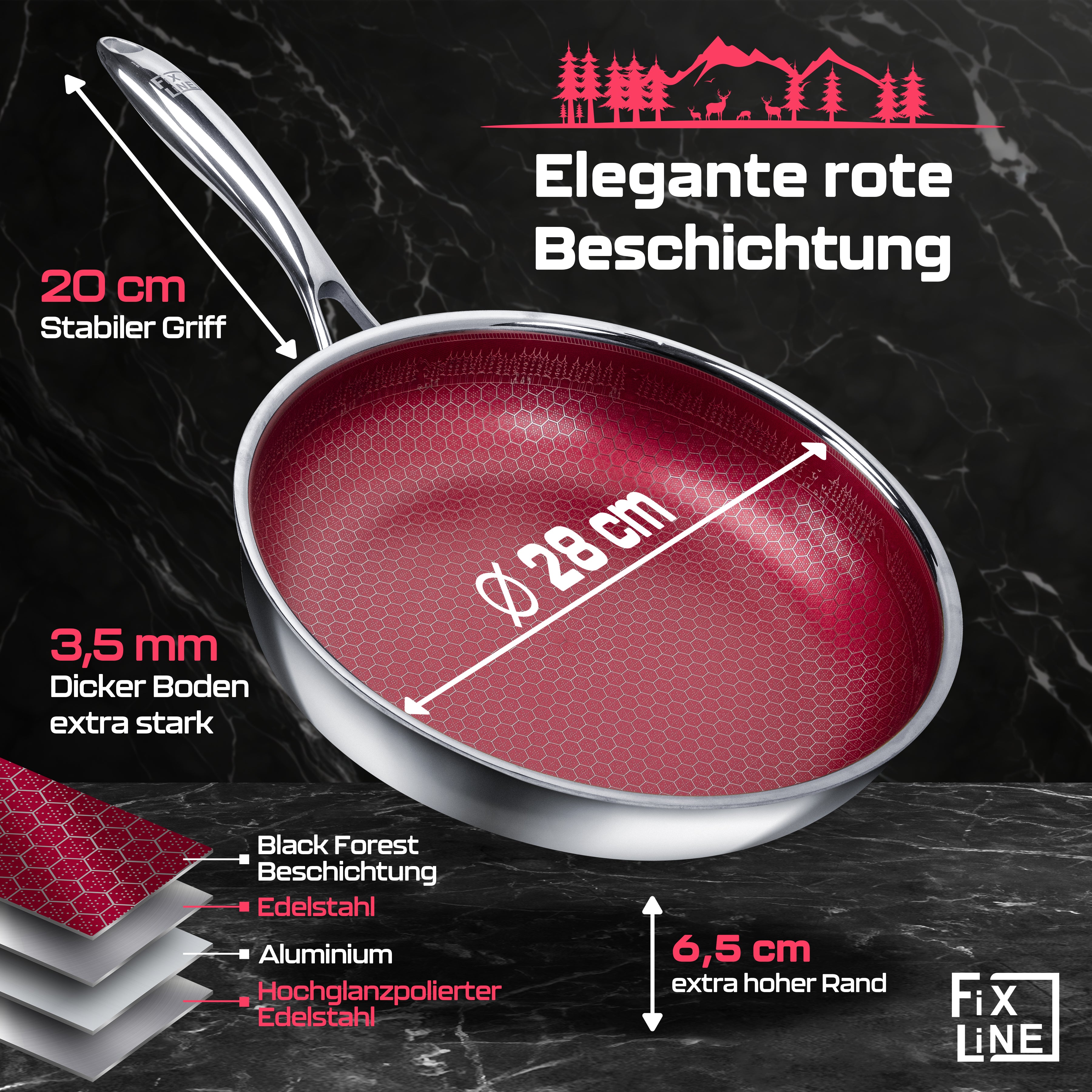 Wabenpfanne 28cm Red Forest Edition